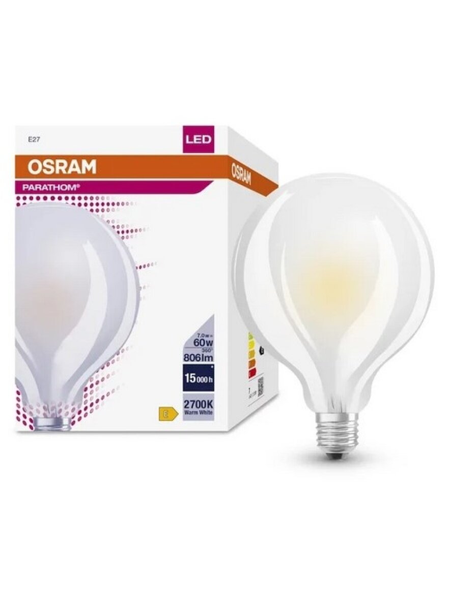 Светодиодная лампа Ledvance-osram OSRAM PARATHOM GLOBE95 GL FR 60 6,5W/827 ( =60W) FIL 220-240V 827 E27 806lm