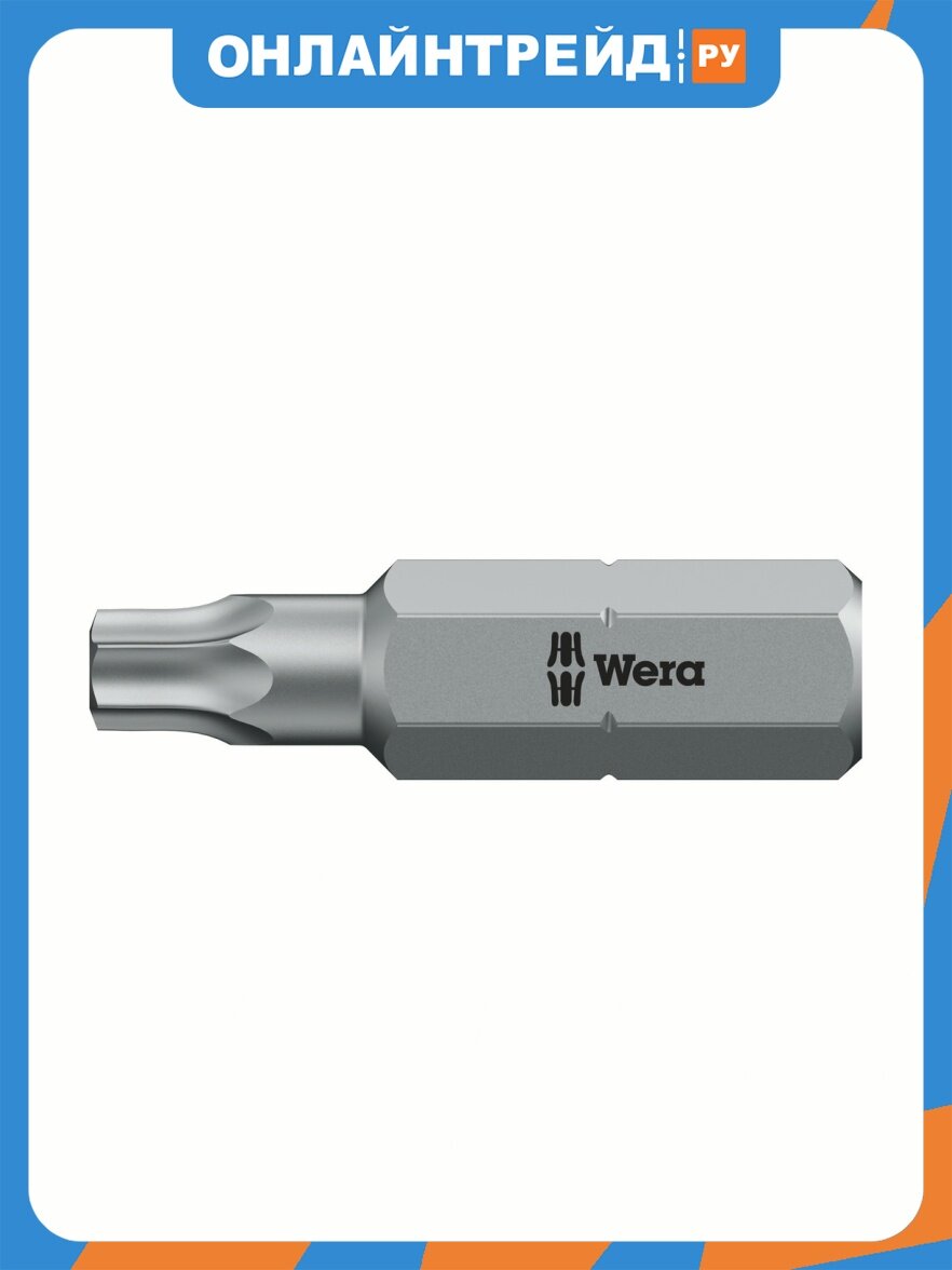 Бита TORX Wera WE-066490, вязкая твёрдость, хвостовик 1/4" C 6.3, TX 30 x 25 мм