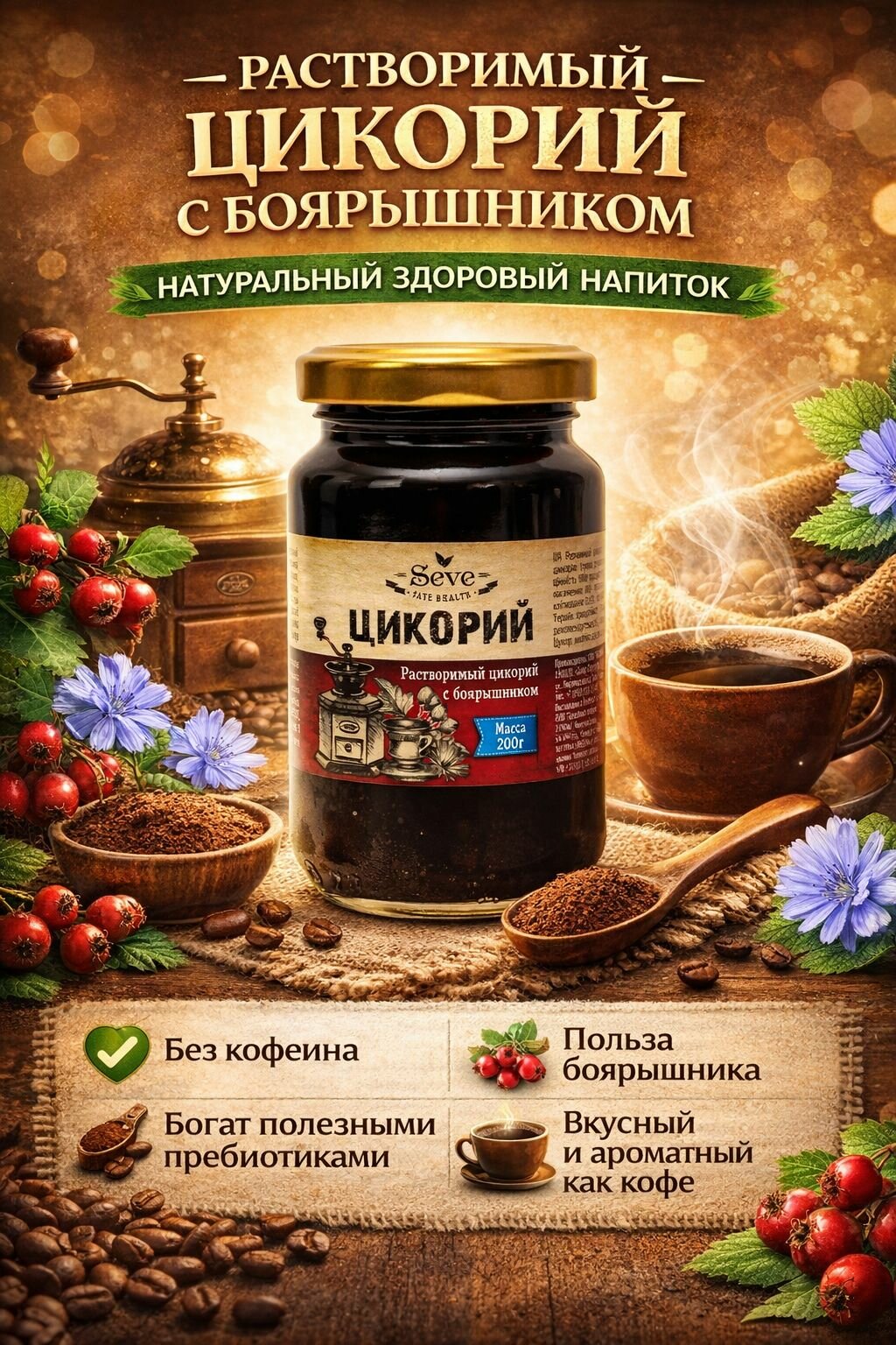 Цикорий жидкий с боярышником, 200 г