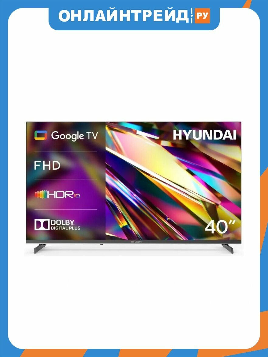 Телевизор Hyundai H-LED40BS5011, FULL HD, Google TV, Frameless Metal, черный