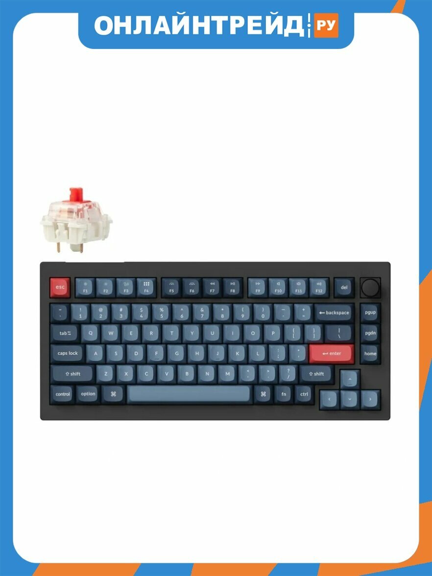 Клавиатура Keychron V1 Max, Red Switches, беспроводная, Carbon Black (V1M-D1-RU)