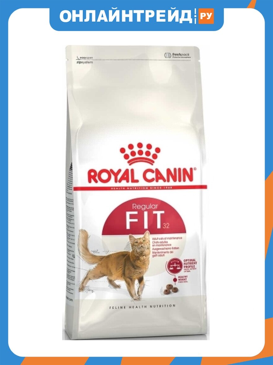 Корм сухой для взрослых кошек с умеренной активностью Royal Canin Fit 32 в возрасте от 1 до 7 лет, 2 кг