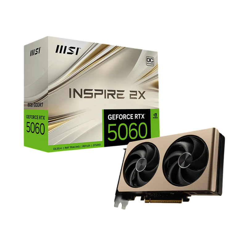 Видеокарта GeForce RTX 5060 8G INSPIRE 2X (MSI GeForceRTX50608GINSPIRE2X)