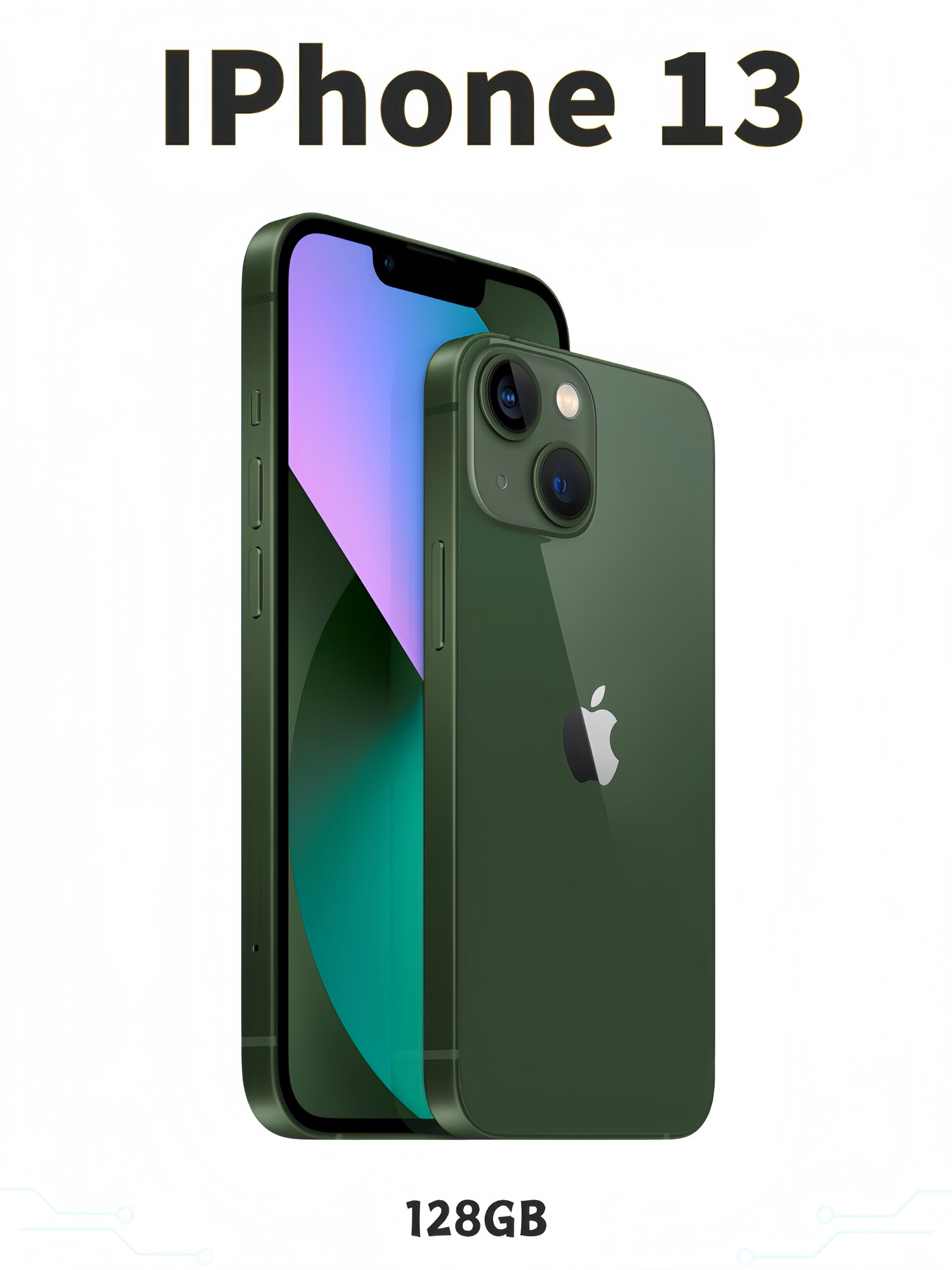Смартфон Apple iPhone 13, 128 ГБ, зелёный цвет, полная поддержка русского языка, высокая производительность