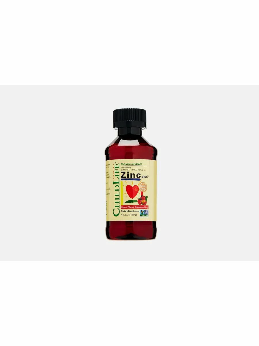 ChildLife Plus, манго и клубника 2 мг в жидкой форме Цинк для детей 118 мл