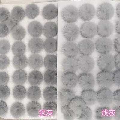 Норковые помпоны 25мм 30мм 35мм 40мм Белый, gray, 40mm 50pcs
