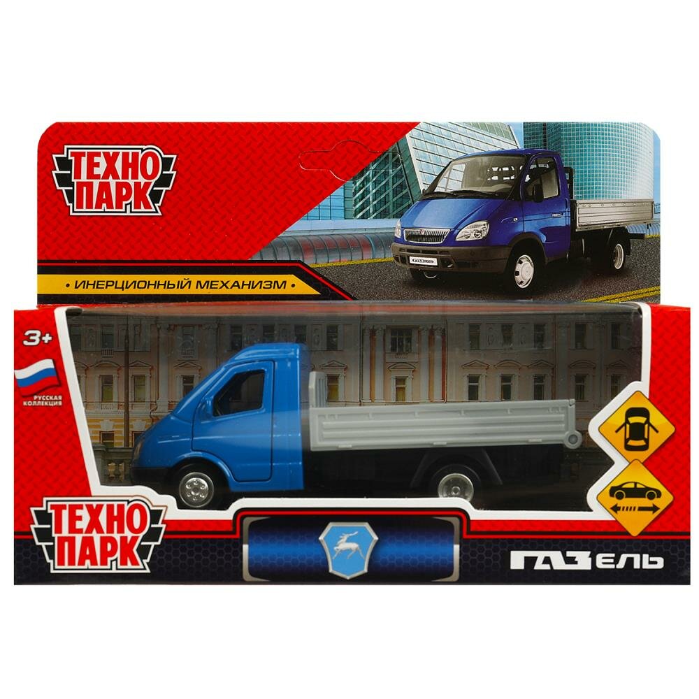 Машина металлическая газ-3302 Газель, 12,8 см, синий, Технопарк GAZ3302BRD-13-BU