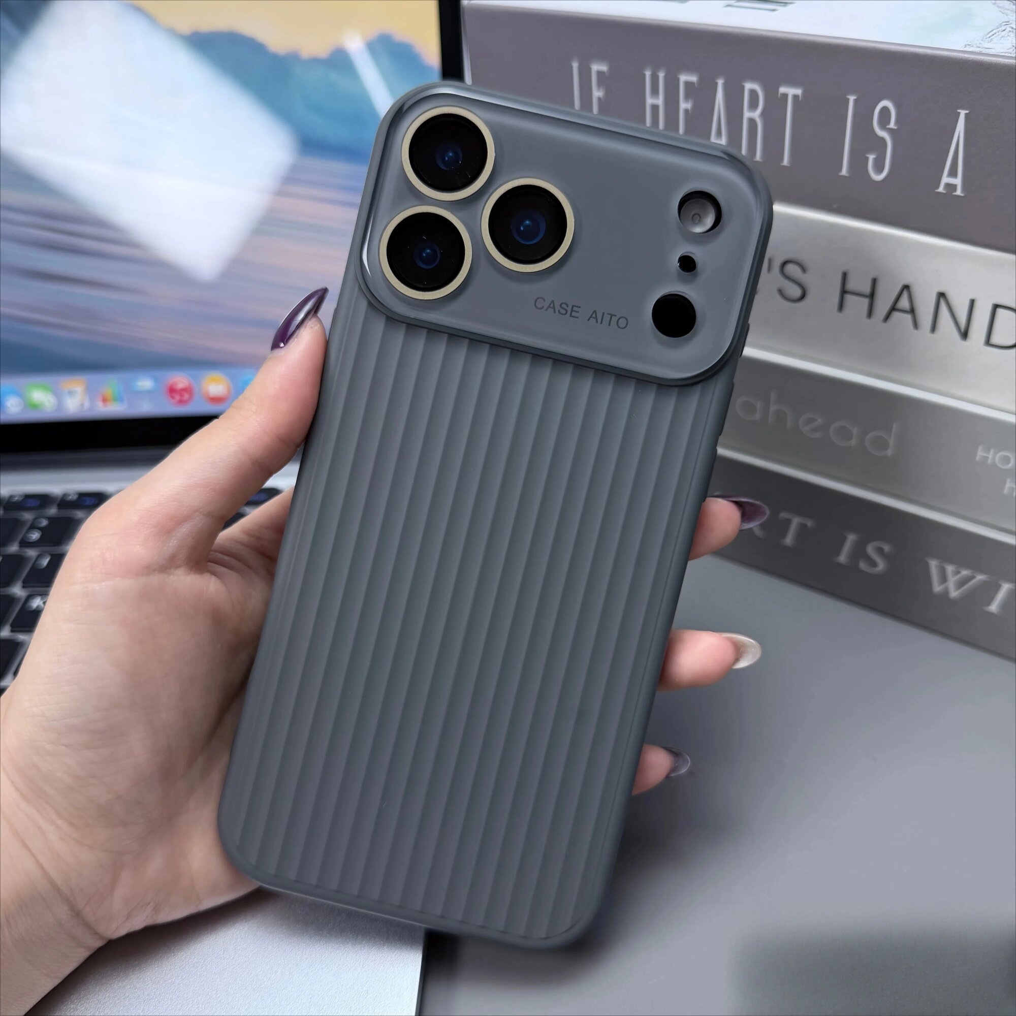 Чехол для iPhone 17 Pro Max матовый, противоударный, цветной, iPhone17 Про Макс, Серый, серый