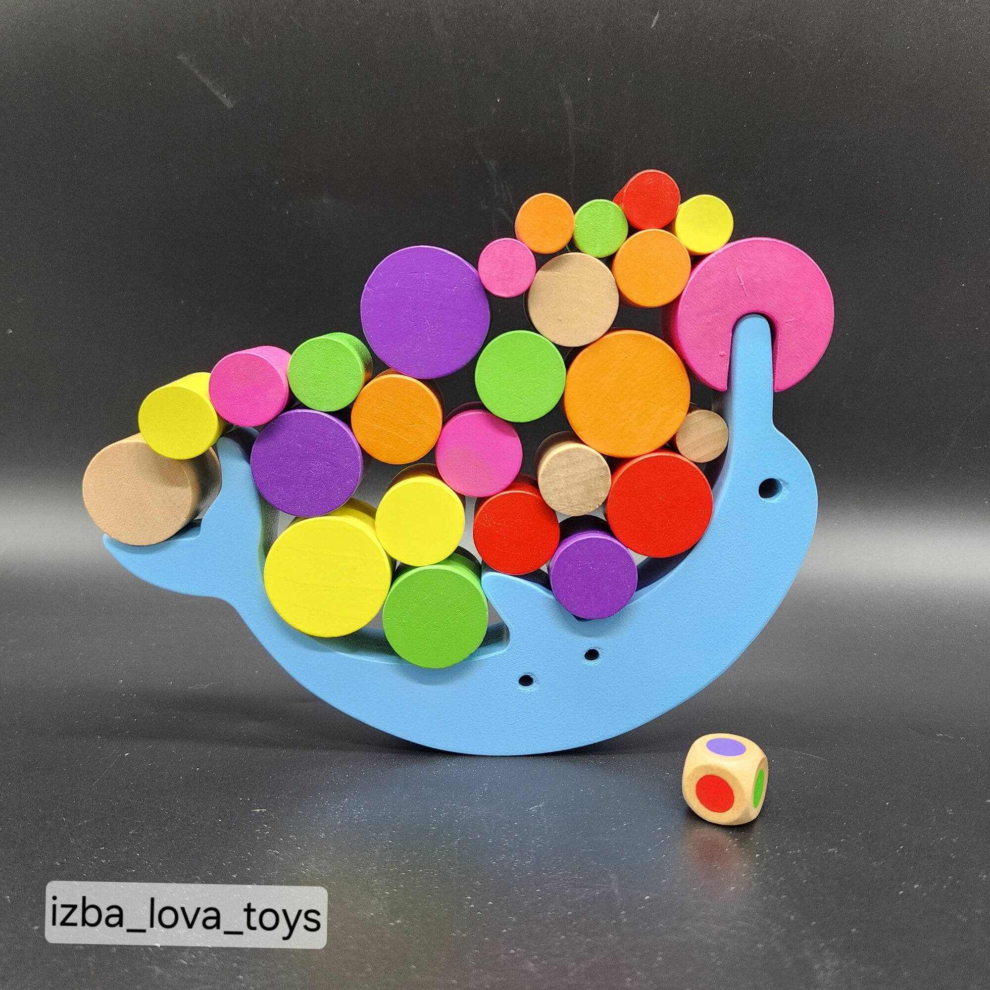 Игра детская Балансир с цилиндрами Дельфин