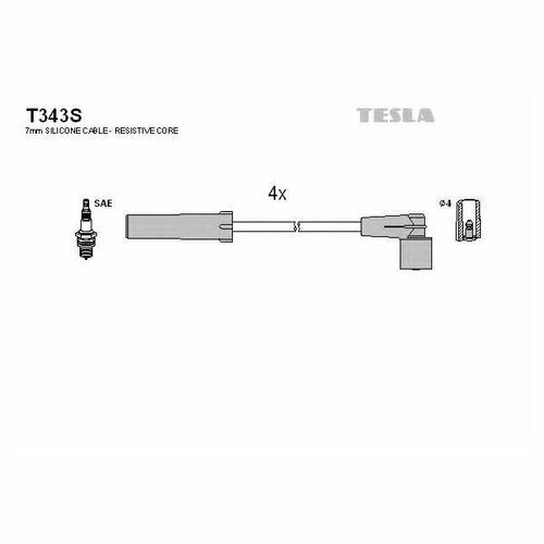 Комплект проводов зажигания Tesla t343s для ГАЗ А