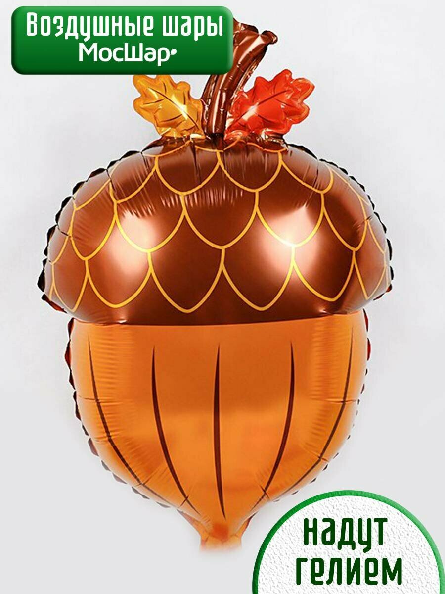 Воздушный фольгированный шар с гелием, шары на 1 сентября, осенний желудь