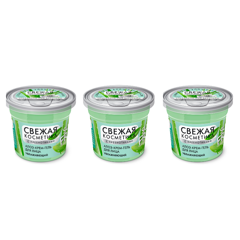 Крем-гель для лица Фито Косметик Свежая косметика увлажняющий, 50 мл, 3 шт.