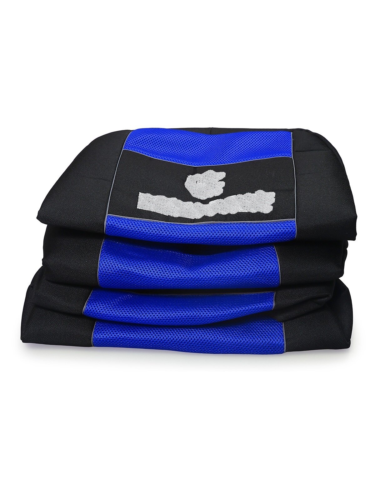 Чехлы на сиденья российских грузовиков, для КамаЗа (3 низких сиденья). Цвет чёрный/синий. (Жаккард) Производство Россия. (13718)