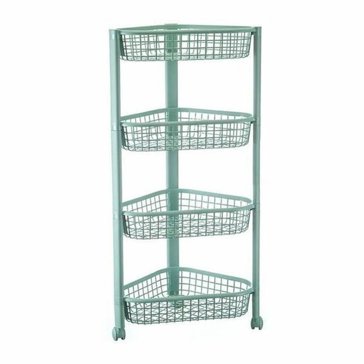 Полка угловая евро (4 секции) на колесах Фисташковый IDEA (М-Пластика) M2757