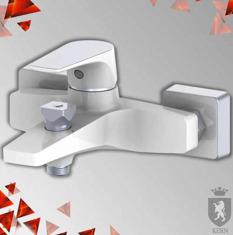 Смеситель для ванны с подключением душа KERN 3319 белый