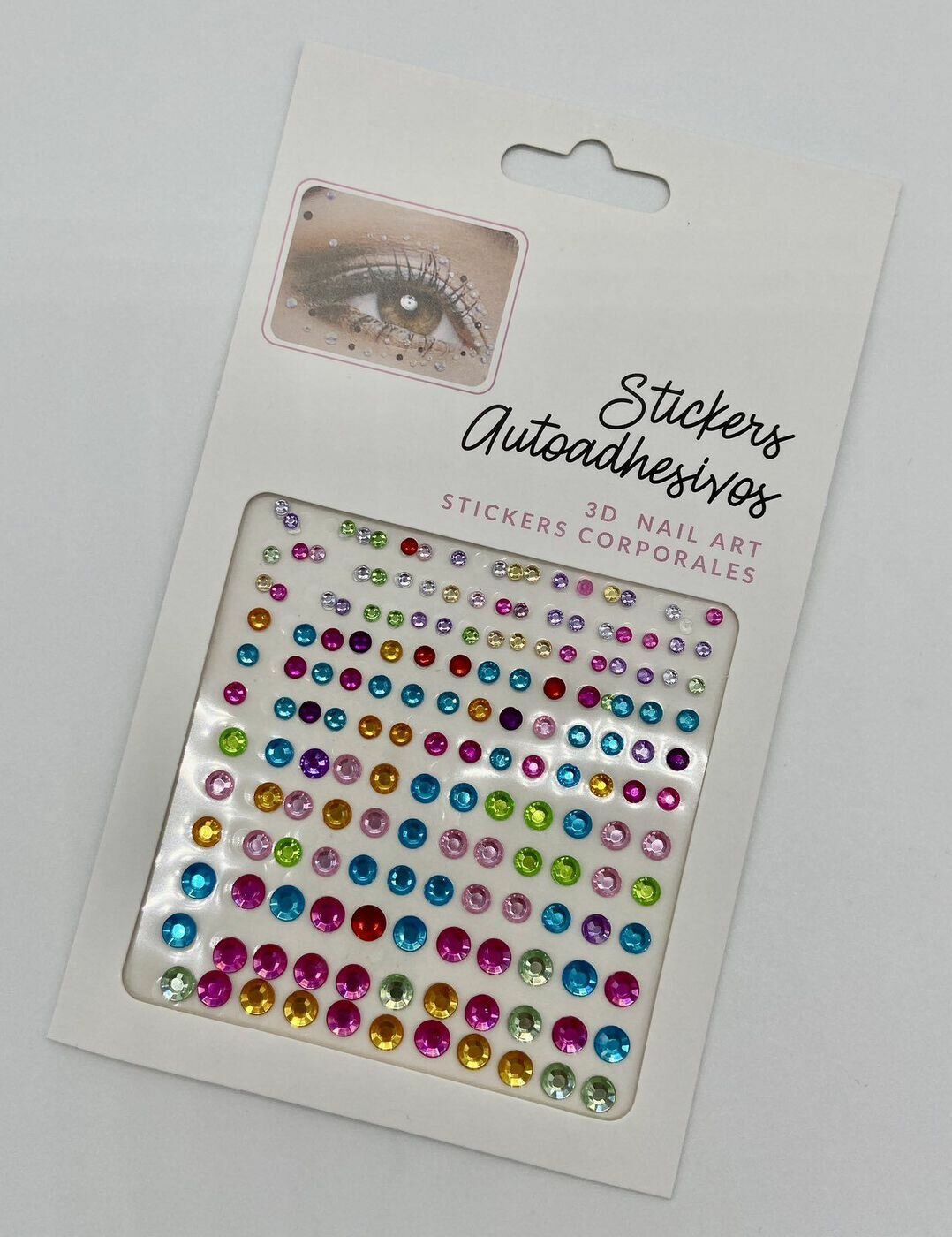 Набор самоклеящихся страз для лица, тела, волос, декора, радужный