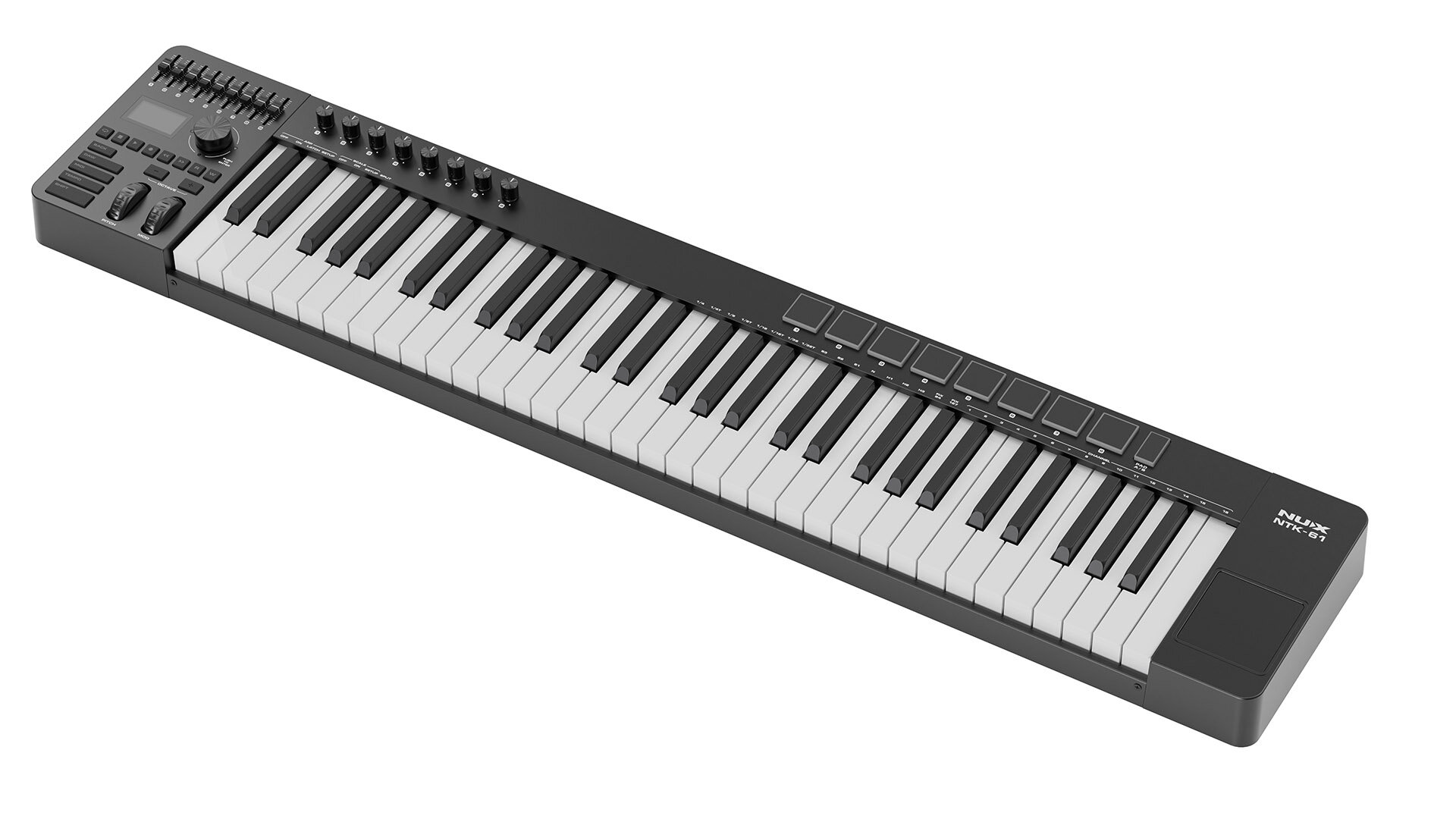NTK-61 Track Keyboard MIDI-клавиатура, 61 клавиша, чувствительные к силе нажатия пэды и полувзвешенные клавиши, Nux