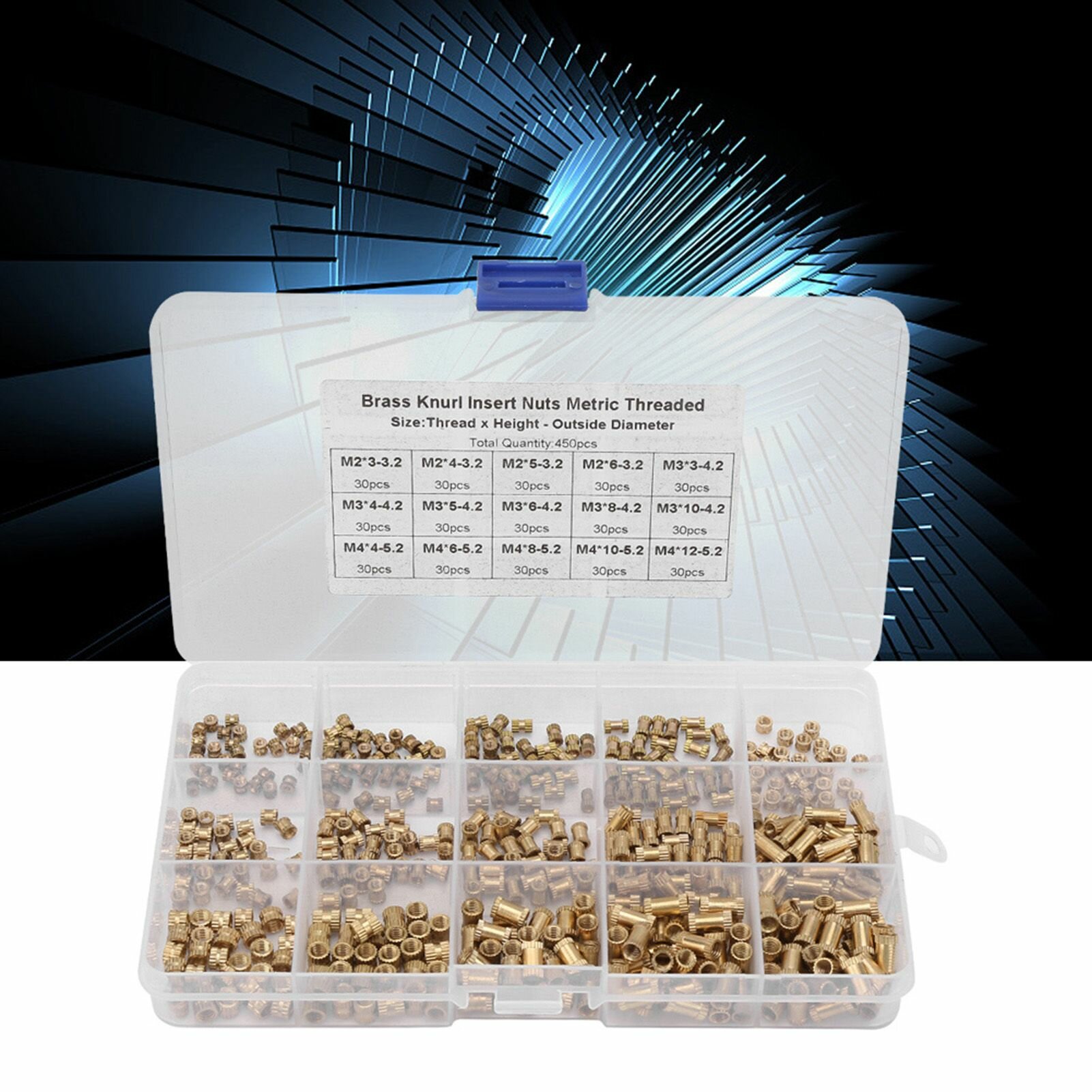 Желтая медная гайка с накаткой