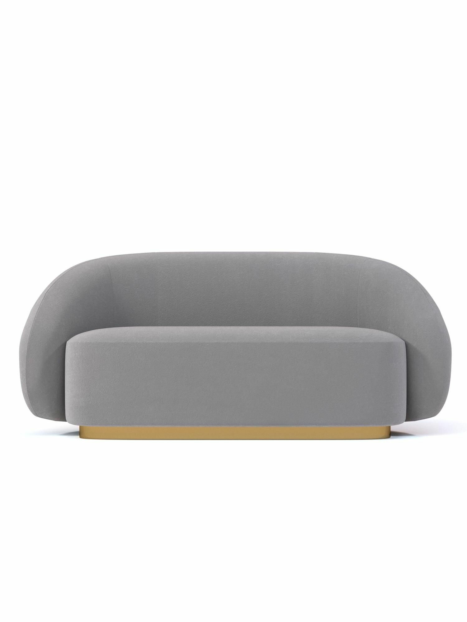 Прямой диван Manons Maison Kali, Велюр Серый, 183х79х78 см