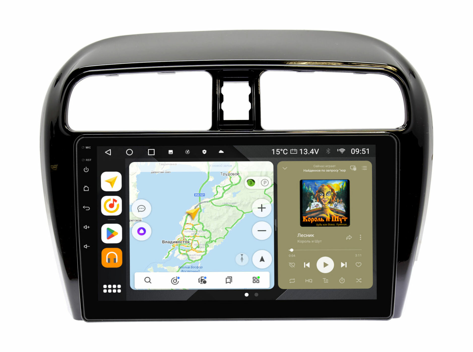 Магнитола Mitsubishi Mirage 2012+ / 9 дюймов, 4/64GB, 8 ядер, DSP, 4G, Android 10 / Wide Media