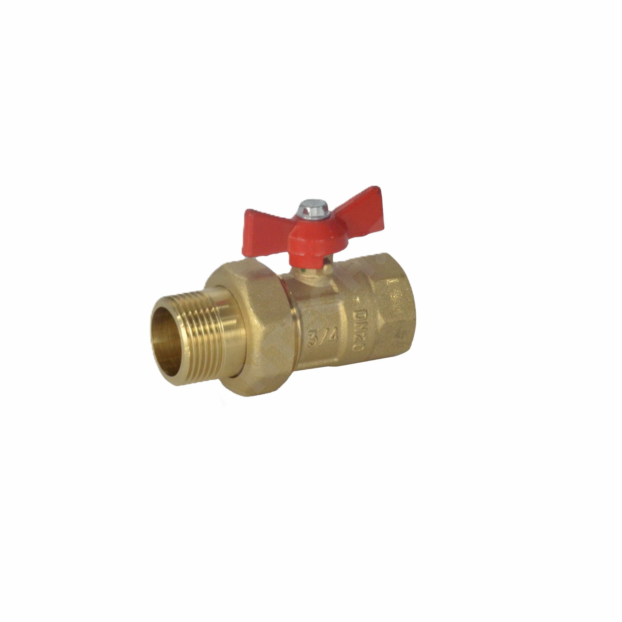 Кран шаровой латунь практик 132 Ду 20 Ру16 ВР/"американка" бабочка красная галлоп 103261