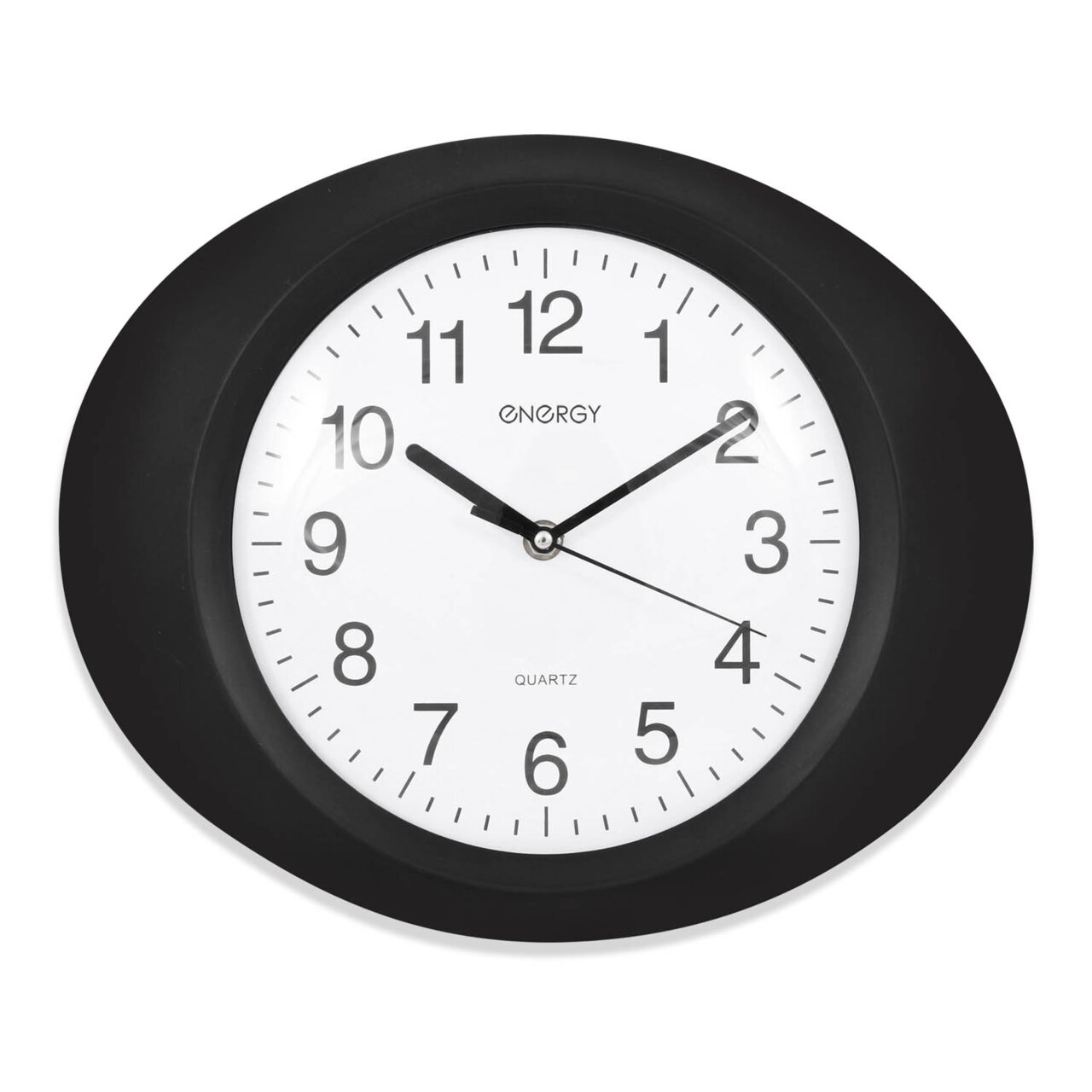 Energy настенные часы овальные 33х27.5 см кварцевые пластиковые черные для гостиной кухни