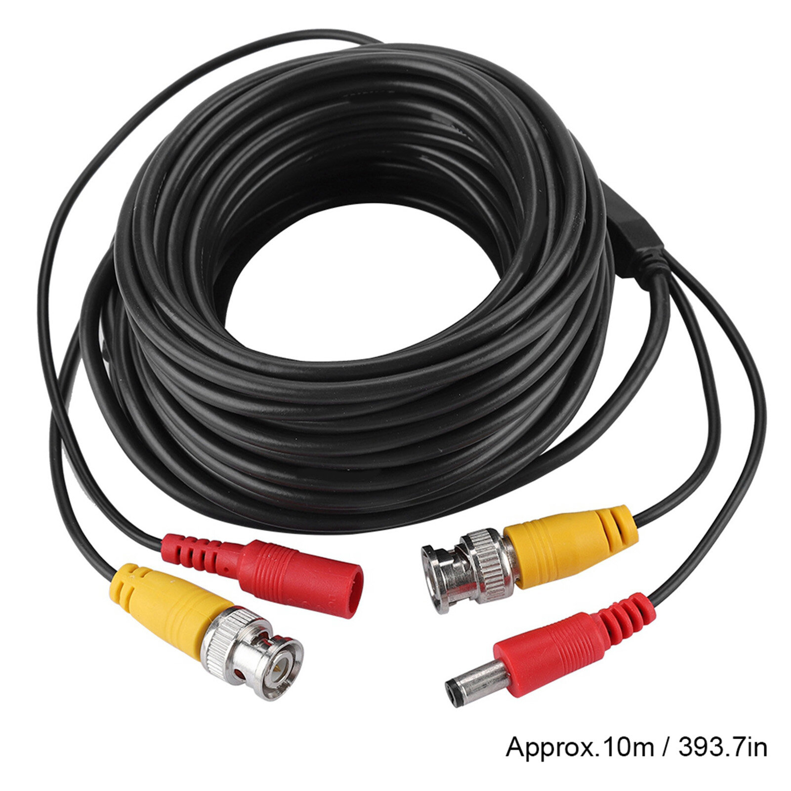 BNC + 2.1mm DC CCTV Extension Cable Video Coax for Commercial Residential (10M)