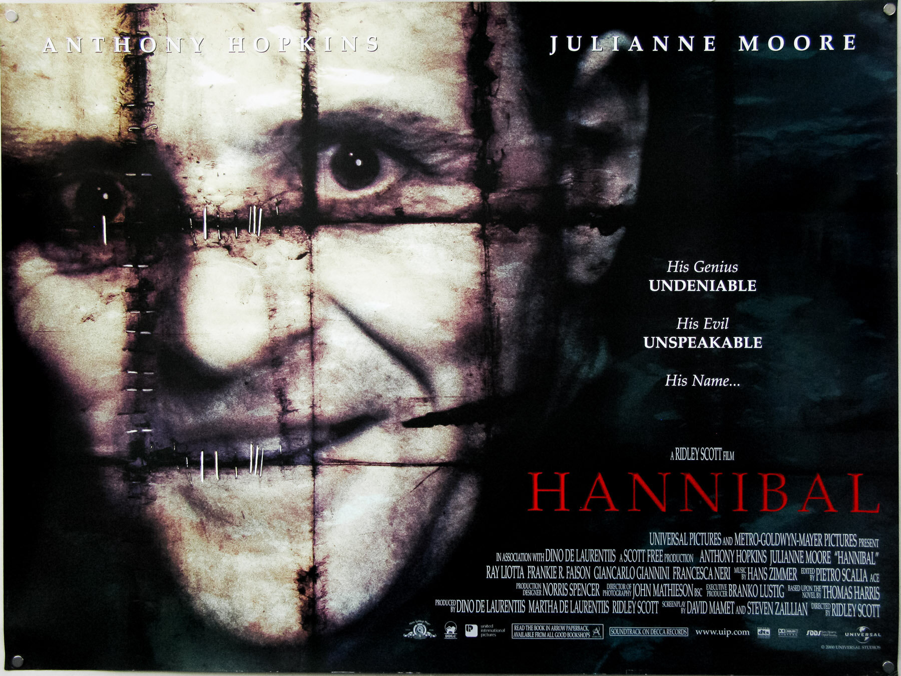Плакат, постер Ганнибал (Hannibal) 2001 на бумаге, размер 21х30см