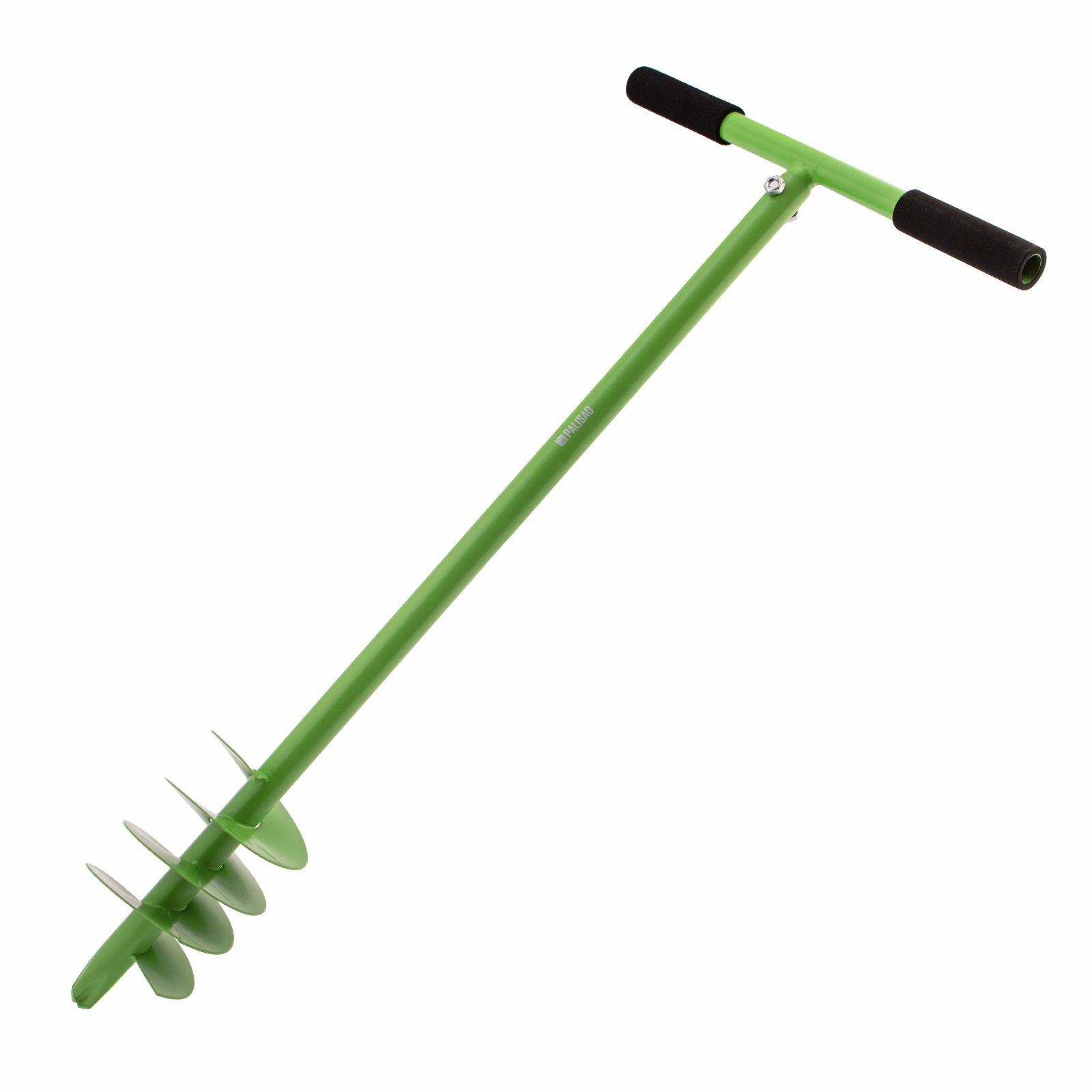 Бур садовый ручной PALISAD, 790 мм длина, 110 мм диаметр, шнековый, из стали, порошковое покрытие, мягкие пенополиуретановые накладки на рукоятках,