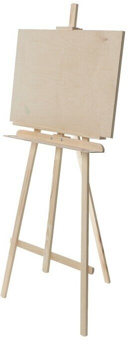Мольберт тип «Лира» 175 х 62 см, планшет 70 х 50 мм, полка 66 х 12 см, с бегунком, неокрашенное дерево, Calligrata