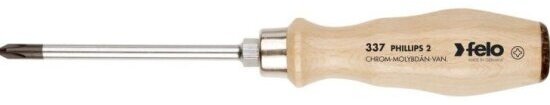 Отвертка крестовая Felo 33720390 с деревянной рукояткой ударная PH 2Х100