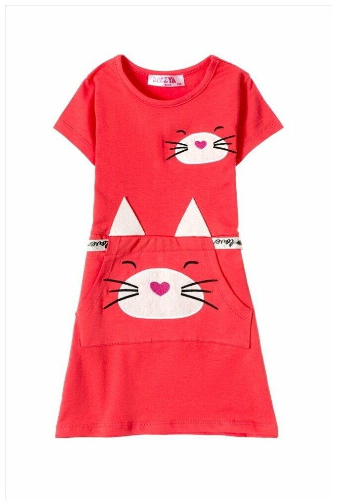 Платье для девочек "Meow scarlet" алый 5 лет (рост 110 см)