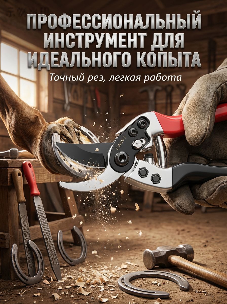 Кусачки для копыт черно-красного цвета для стрижки копыт