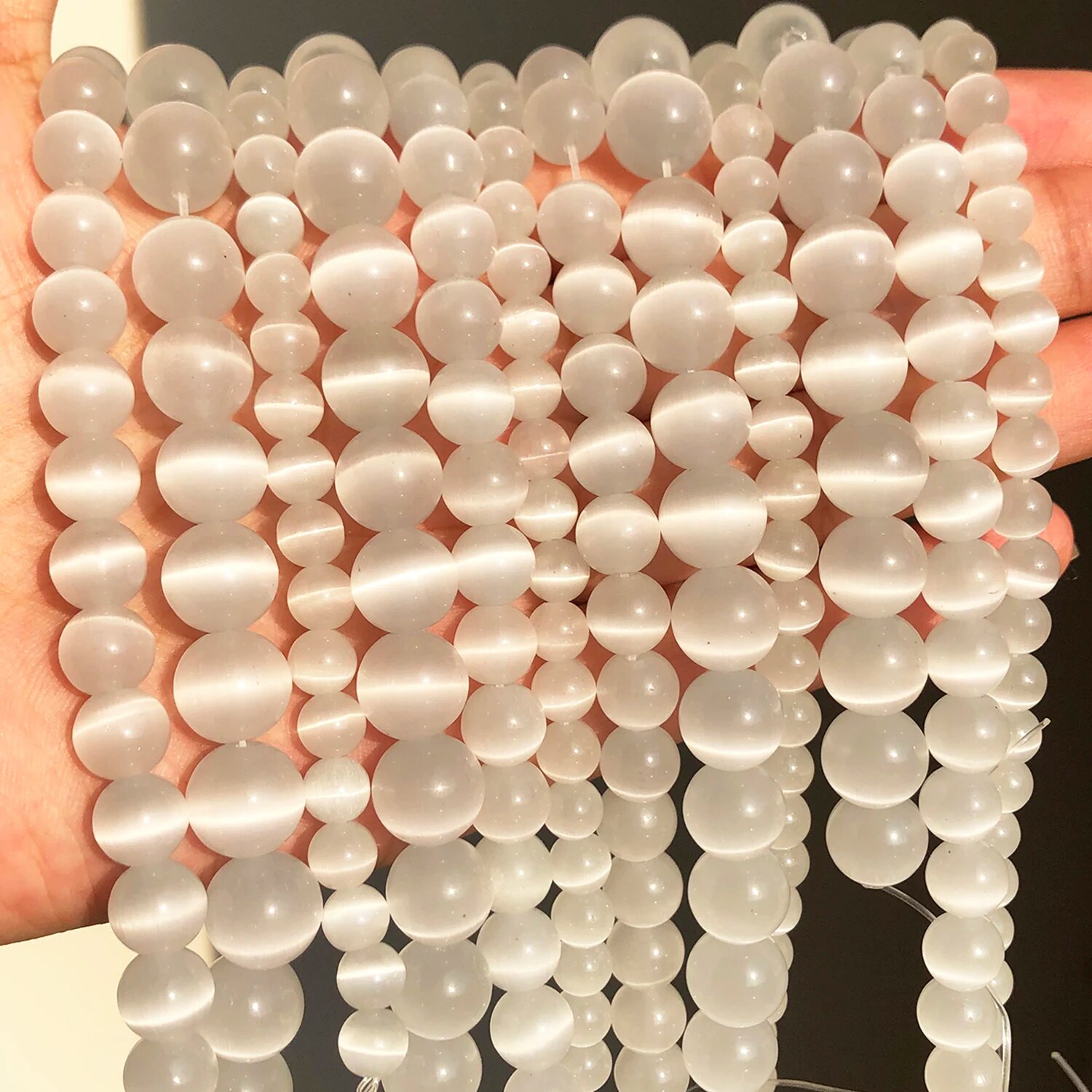 Бусины лунный камень xilitata 91 шт Белый, 4mm (approx 91pcs), white