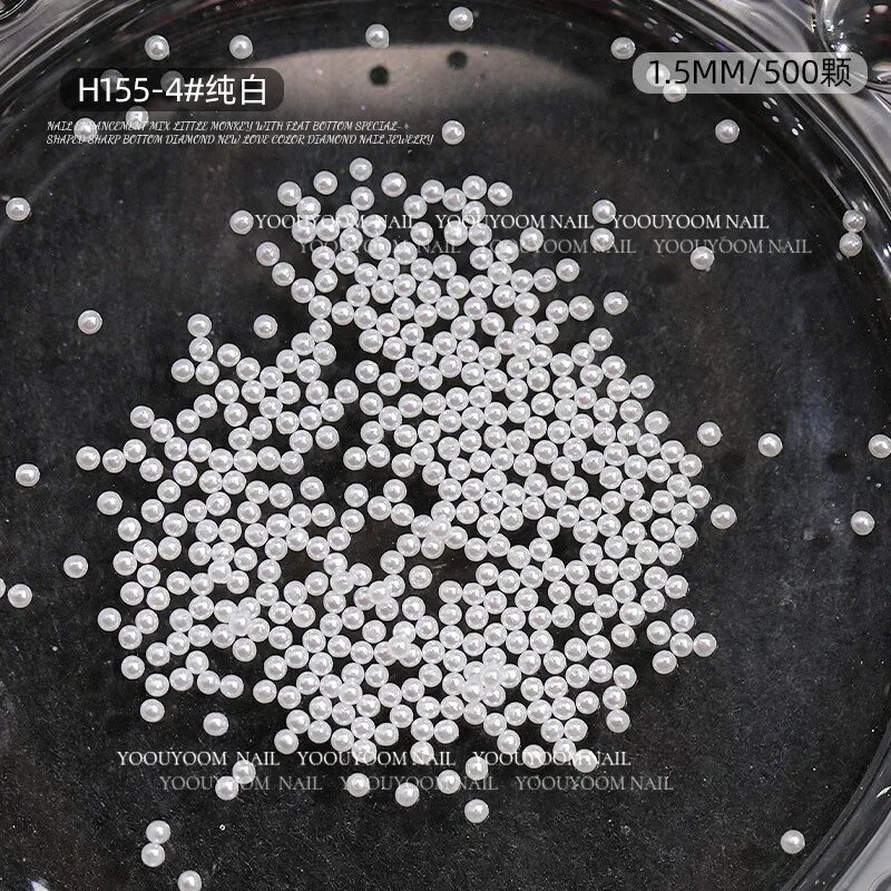 200/500 шт./пакет, белый жемчуг, бусины для ногтей, стразы, круглые, смешанные размеры, бежевый жемчуг для украшения маникюра «сделай сам», бусины для украшения ногтей