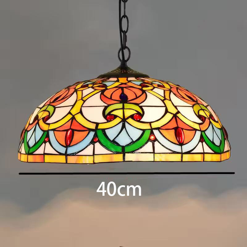 Люстра из витражного стекла в стиле Тиффани, патрон для лампы E27.