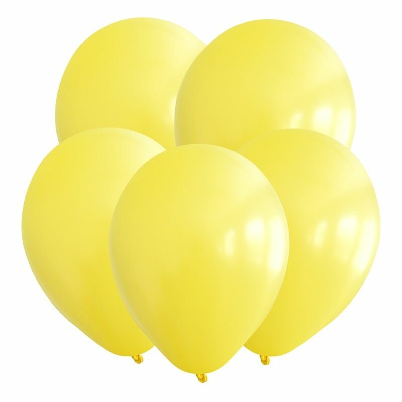 Шар воздушный Веселуха латексный Желтый, Пастель, Yellow, 100 шт