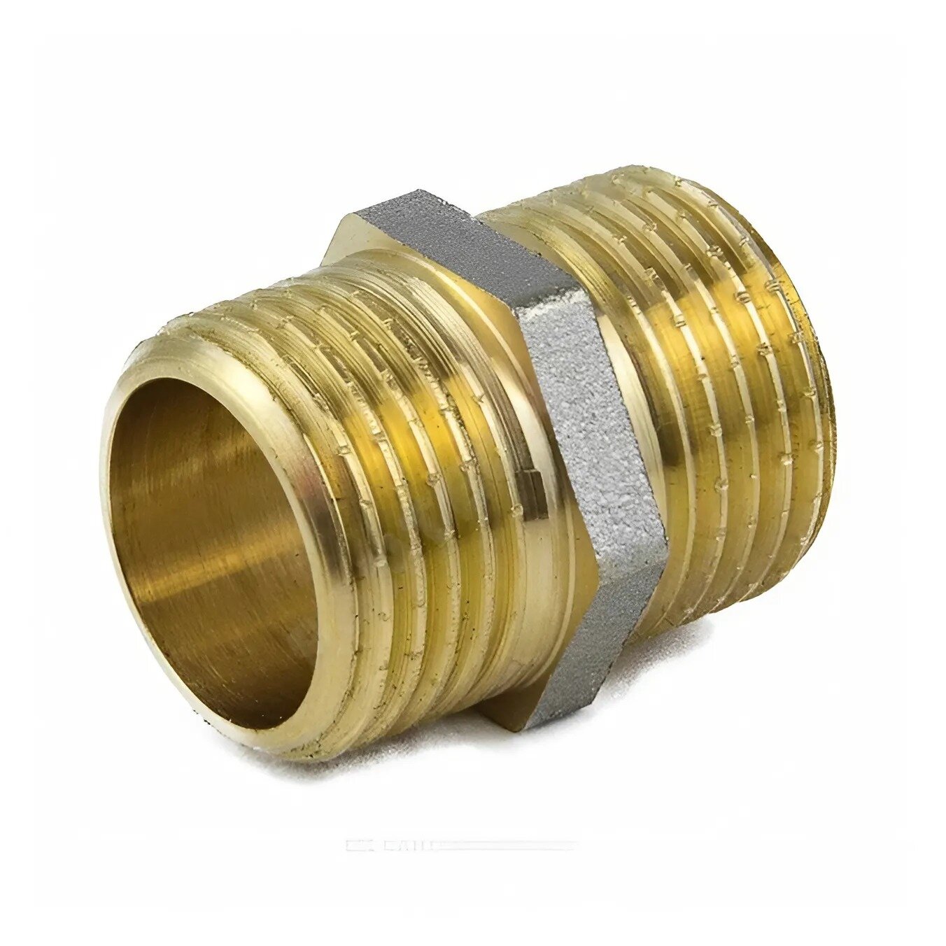 Ниппель латунь никель Ду 32 (1 1/4") НР 9022 ГОСТ 32585-2013 Aquasfera 9022-04