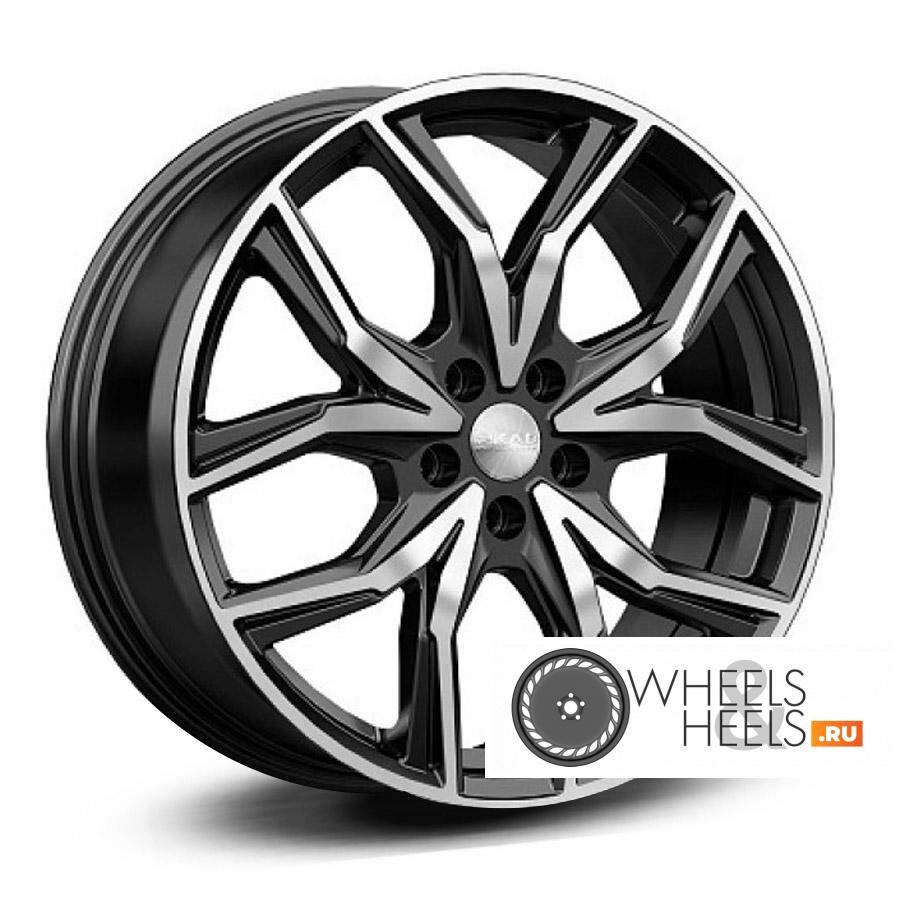 Диск автомобильный литой Скад Арика 19x8 5x114.3 et35 dia60.1 Черный матовый с полированной лицевой поверхностью