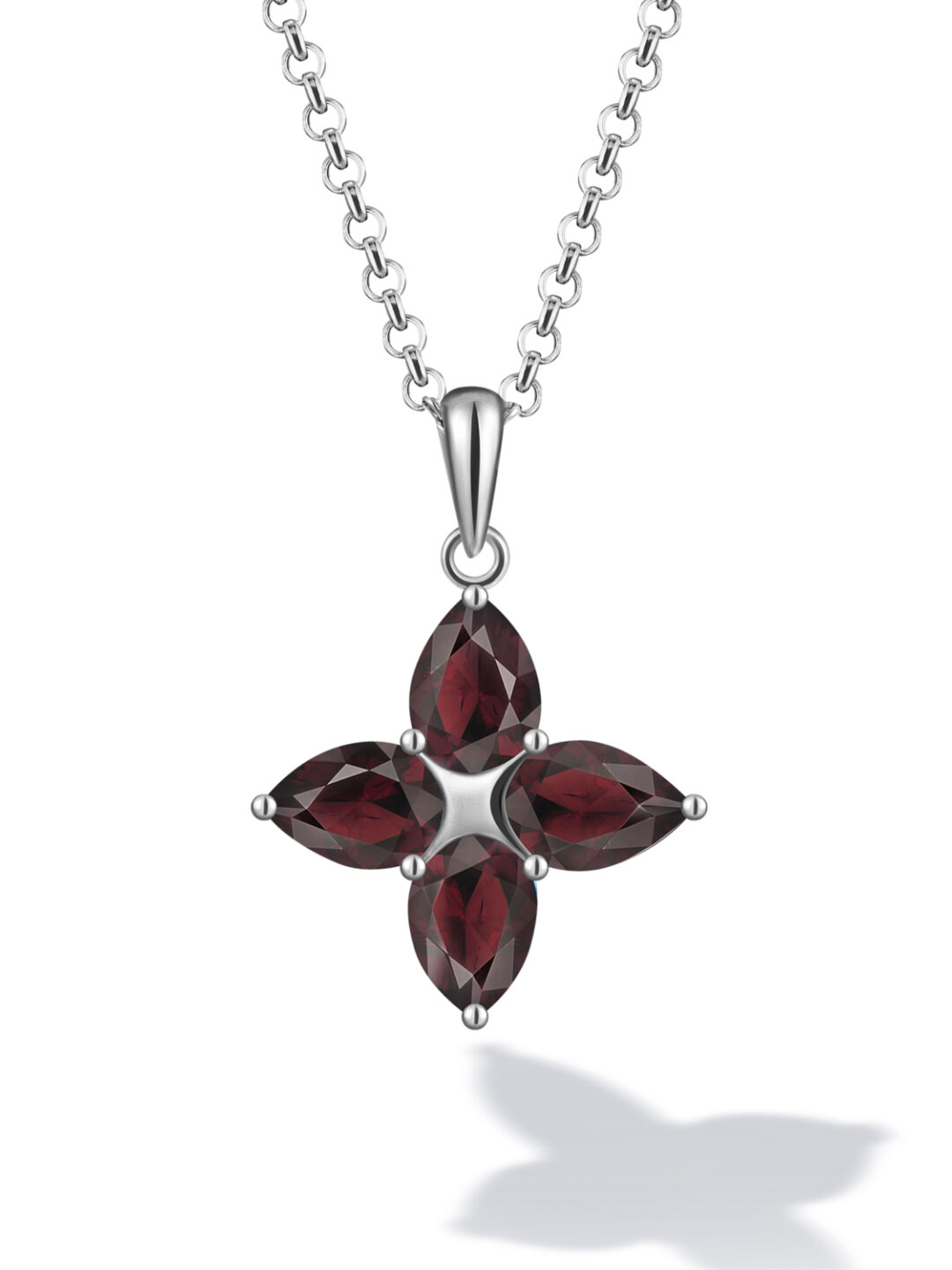 Подвеска, серебро, 925 проба, гранат