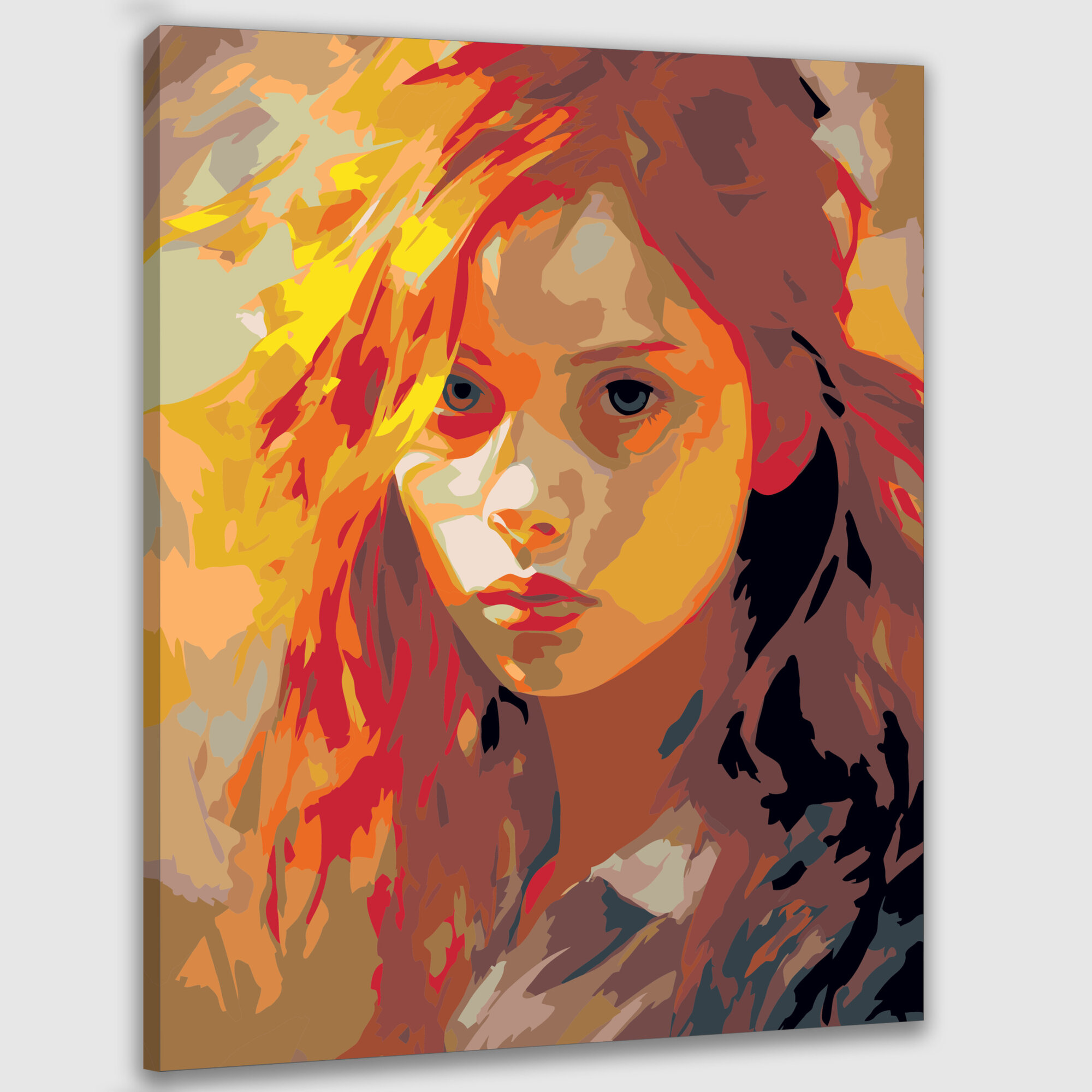 Картина по номерам 40x50 см, картина, масло, девушка, взгляд, решимость, ранимость, мазки кисти, пламенный дух