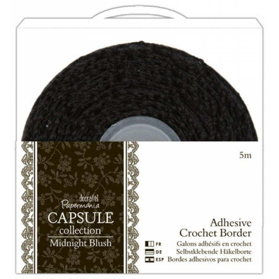 Тесьма кружевная самоклеющаяся декоративная Midnight Blush 5 м черный* DOCRAFTS PMA358303