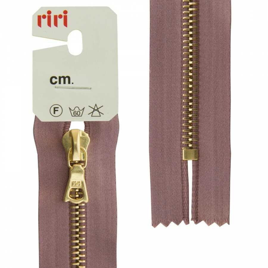 Молния металл, Gold, неразъёмная, на атласной тесьме, 6 мм, 16 см, цвет 9419, серо-сиреневый