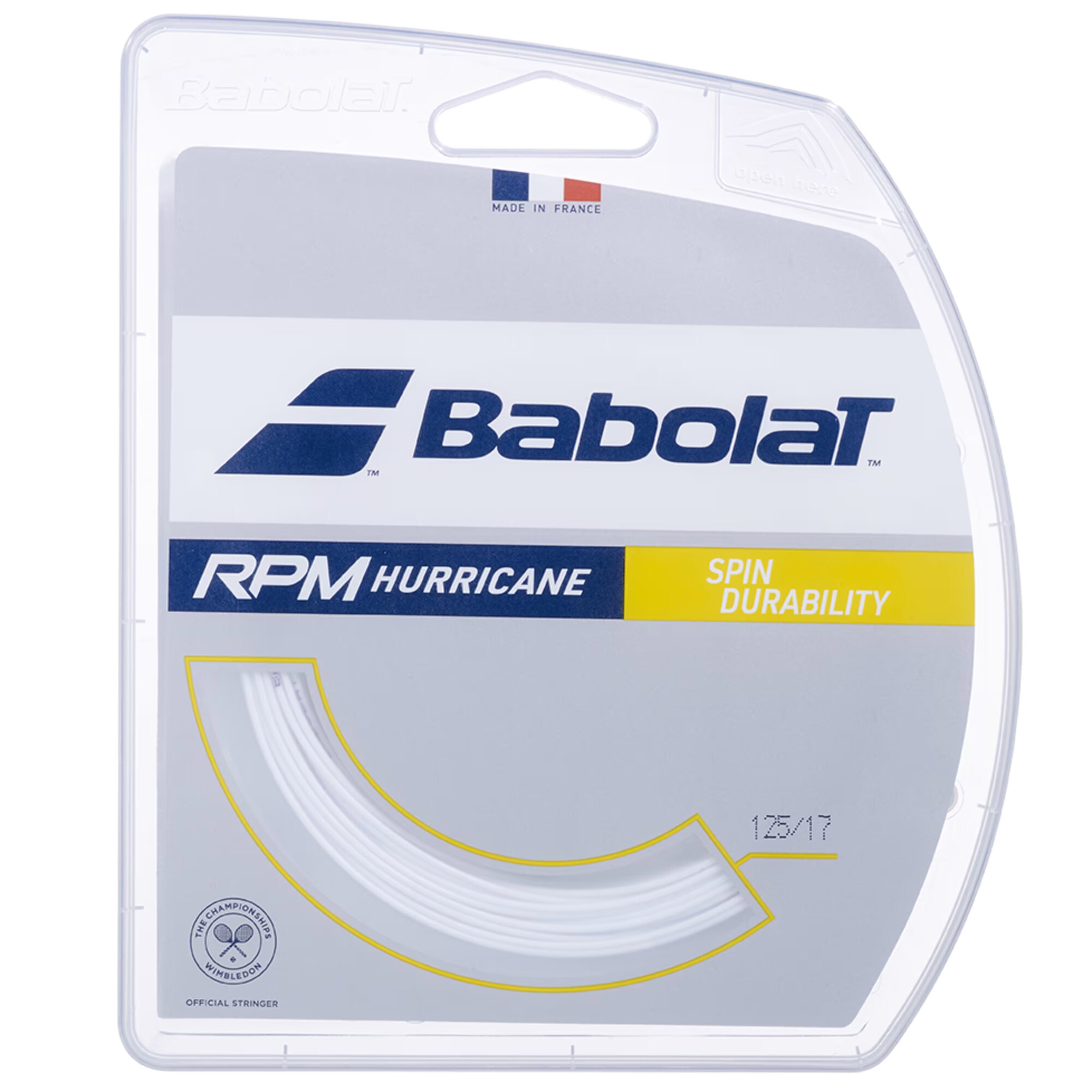 Теннисная струна Babolat RPM Hurricane Белый 241141-16101 (Толщина: 130)