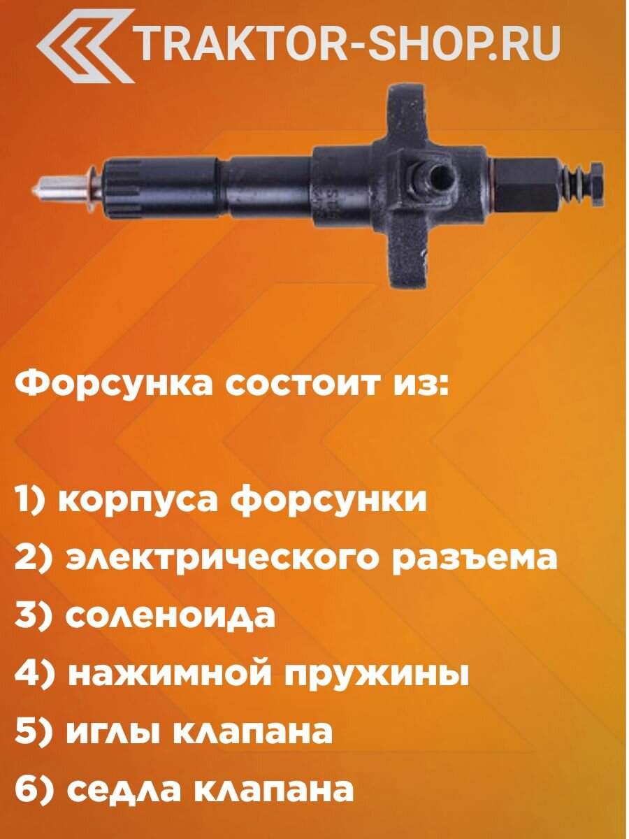 Форсунка в сборе для двигателей TY295, для тракторов, минитракторов — фото 1