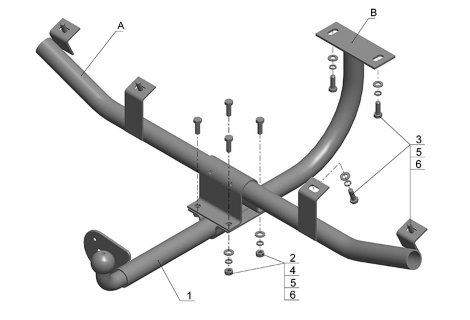 Фаркоп на ВАЗ 2123 (без электрики, паспорт/сертификат в комплекте) Автос. VAZ-23