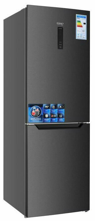 Двухкамерный холодильник Kraft TNC-NF403D No frost, черный