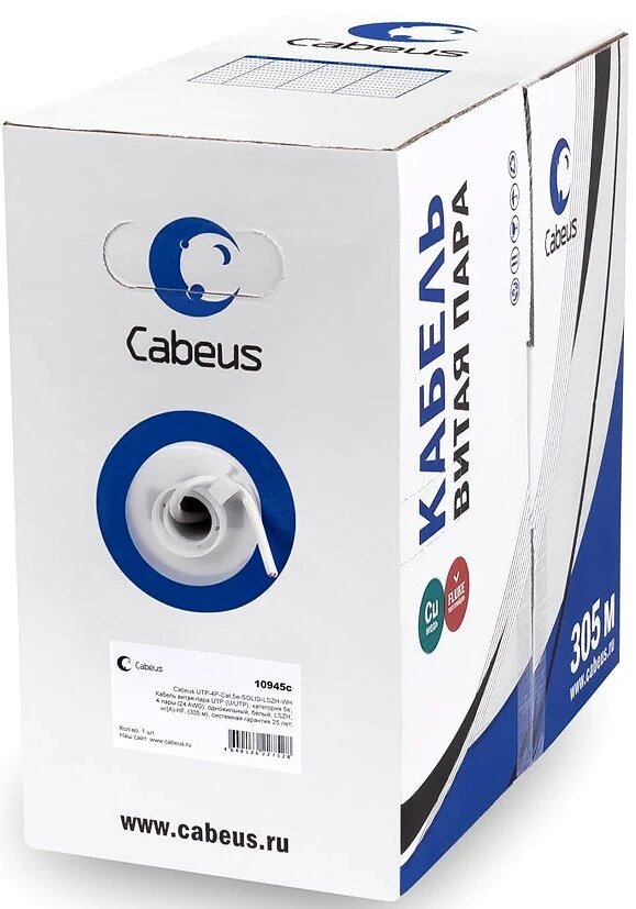 Бухта Cabeus 305м (UTP-4P-Cat.5e-SOLID-LSLTx-GY)