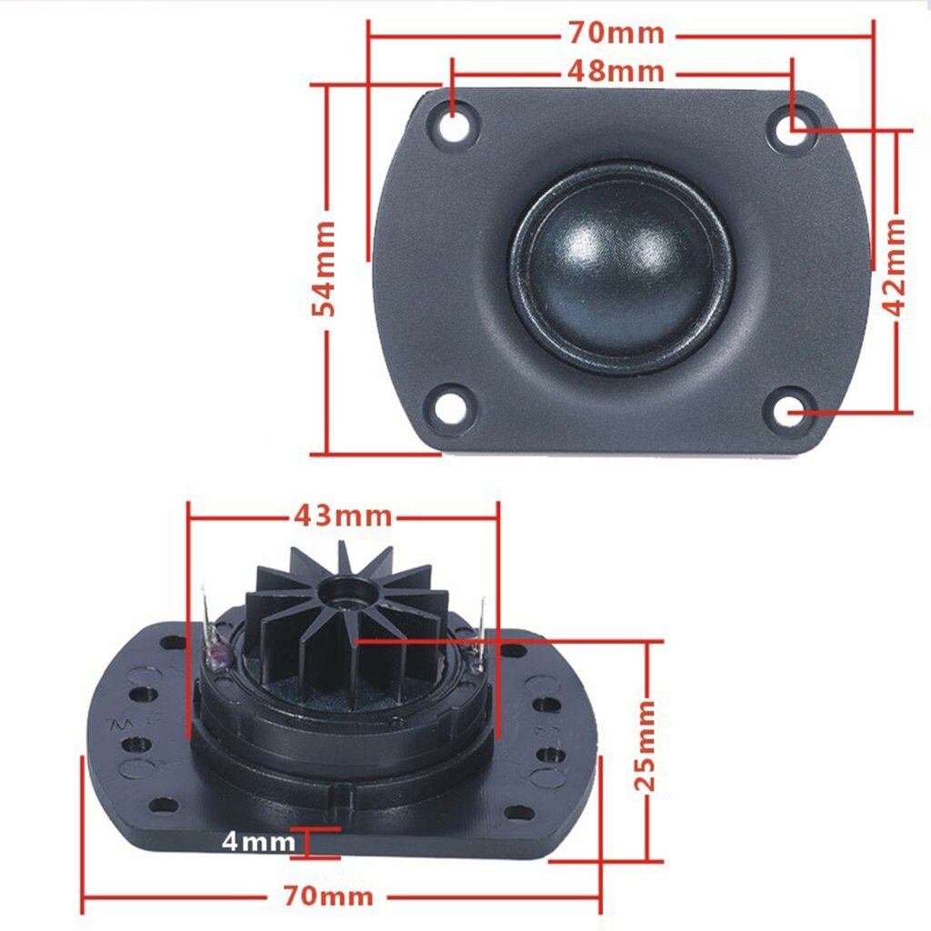 ВЧ-динамик с шелковым куполом 20Вт 4-6-8Ω для полочных колонок