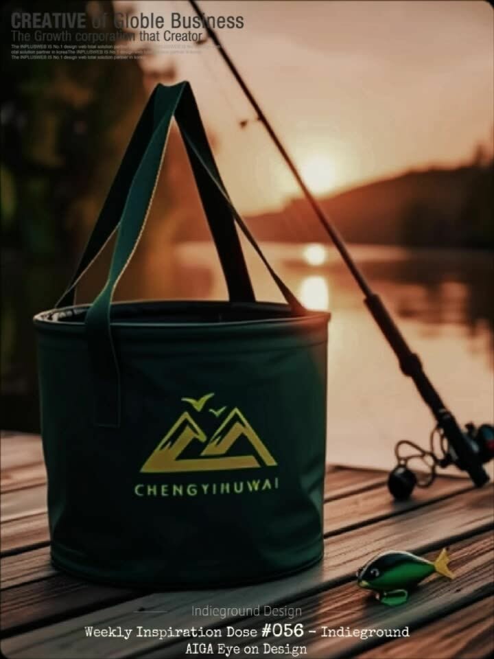 Ведро складное, 20/10 литров, текстиль, зелёное, для рыбалки и кемпинга